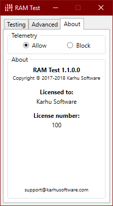RAM Test – Karhu Software